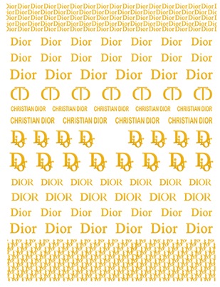 6 Sheets Dior Nail Stickers Gold