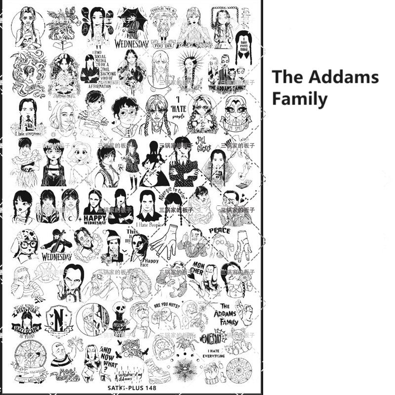 PLUS The Addams Family Nail Stamping Plate 148 10 15cm
